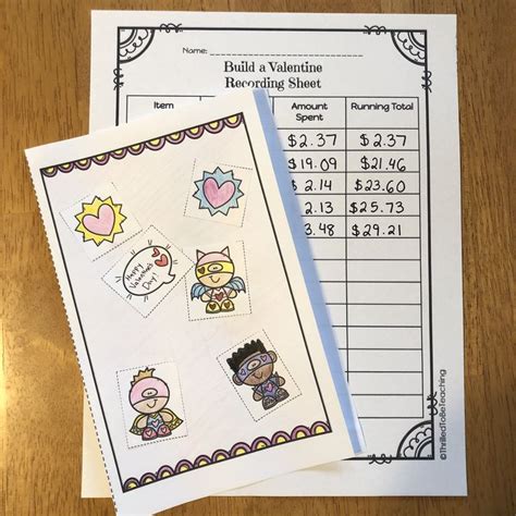 Valentines Day Decimal Math Craft Math Crafts Math Math Decimals