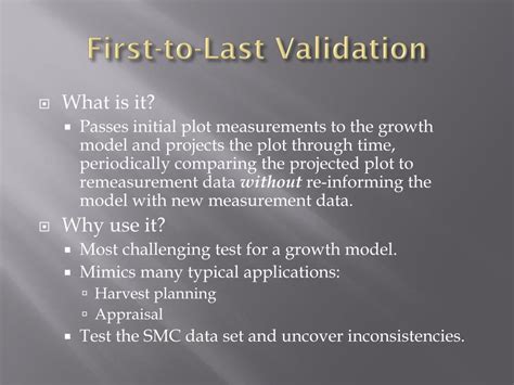 Ppt Model Validation Using The Smc Database Powerpoint Presentation