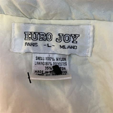 Euro Joy ジップアップ 切替 ナイロンジャケット L ホワイト ネイビー ライトブルー スター刺繍 古着卸 アメリカ仕入 A605