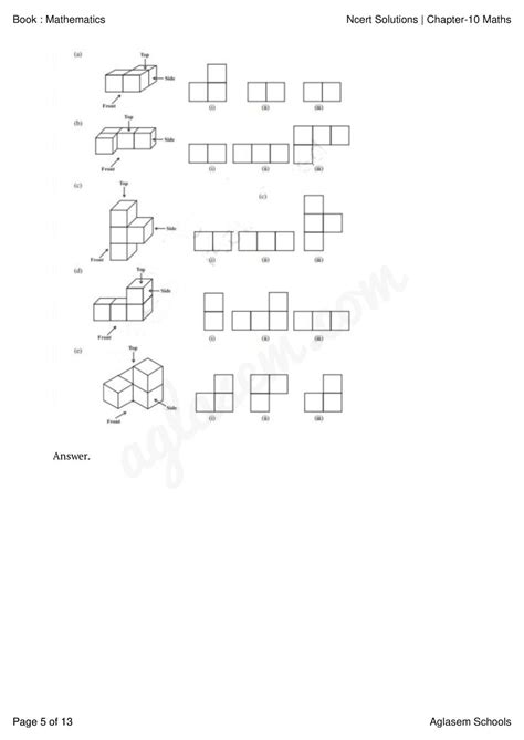 Ncert Solutions For Class 8 Maths Chapter Visualising Solid Shapes Pdf