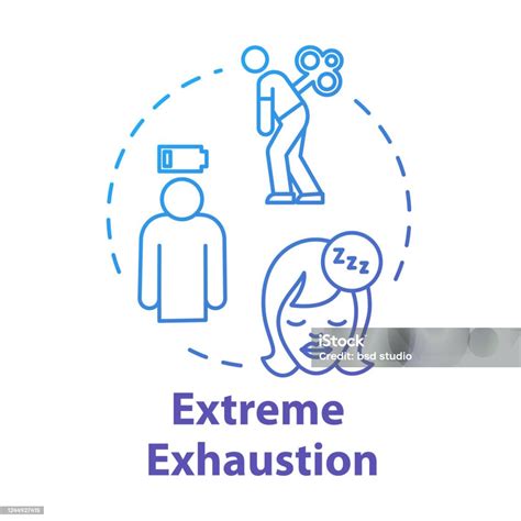 극단적 인 고갈 개념 아이콘 에너지가 없는 여성 과로와 소진 감기 증상 만성 약점 피로 아이디어 얇은 선 일러스트 벡터 절연 윤곽선 Rgb 색상 그리기 0명에 대한 스톡