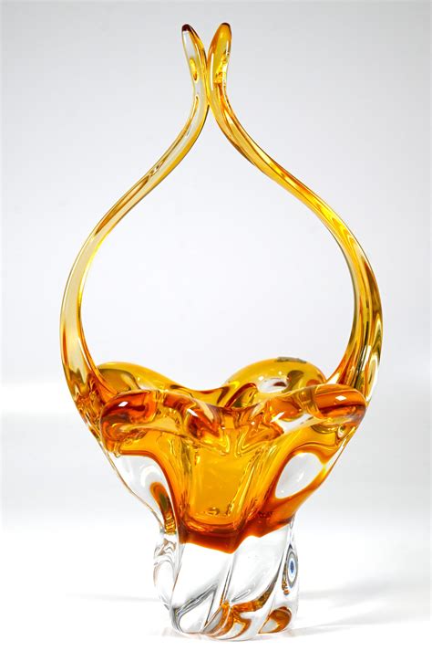 Korb Amber Weber Bohemia Glass