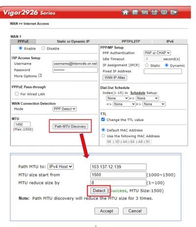 Tools Available To Detect MTU Size DrayTek FAQ