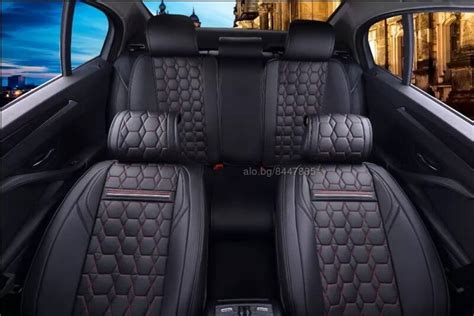 Пълен Комплект Универсална Тапицерия Калъфи За Автомобилни Седалки Лукс Еко Кожа Черно с