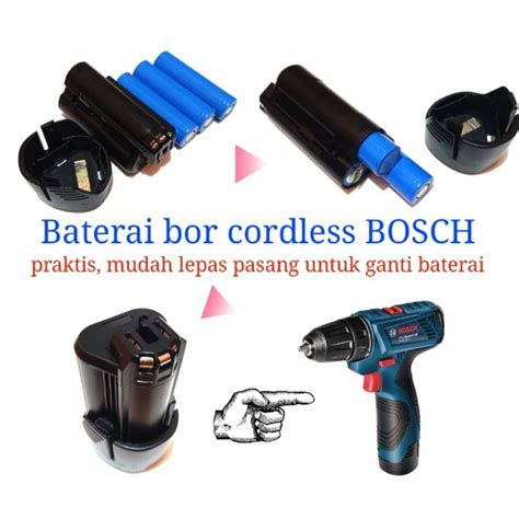 Jual Baterai Bor Cordless Bosch V Bisa Refill Mudah Lepas Pasang Isi Baterai Shopee