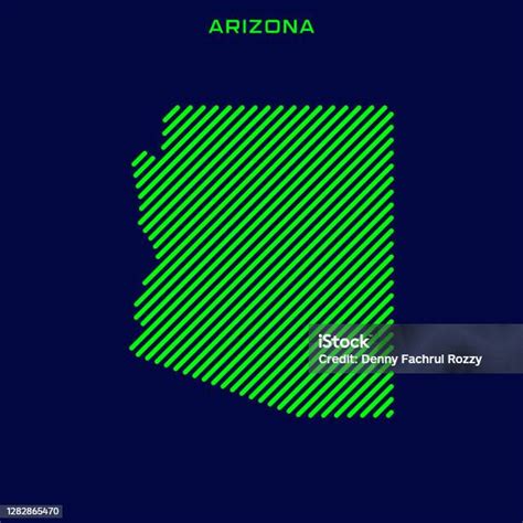 애리조나 줄무늬지도 미국 벡터 일러스트 디자인 템플릿의 상태 0명에 대한 스톡 벡터 아트 및 기타 이미지 0명 개념 광고 Istock