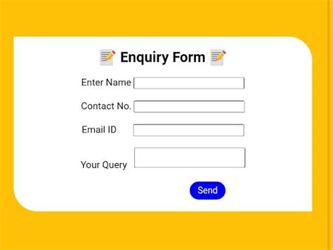 Enquiry Form Using Html Css And Javascript Mca Waala