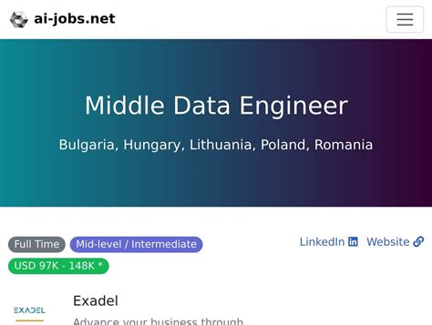 Hiring Middle Data Engineer In Bulgaria Hungary Lithuania Poland Romania Raimljobs