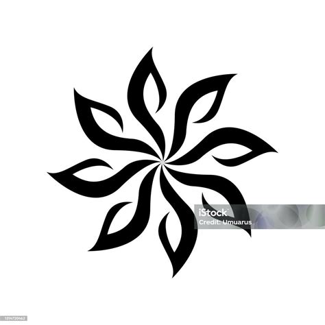 잎이 촛불 불꽃의 형태로있는 꽃 무늬의 추상적 인 이미지가있는 벡터 로고 0명에 대한 스톡 벡터 아트 및 기타 이미지 0명 개념 개념과 주제 Istock