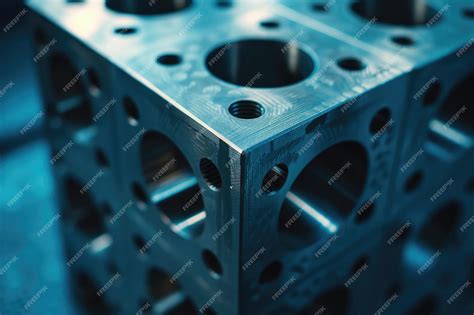Premium Photo Metal Cube With Holes And Metric Thread Milled On Cnc Machine