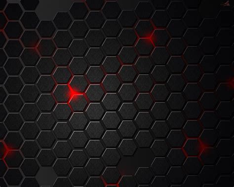 Wallpaper Black Red Hexagon