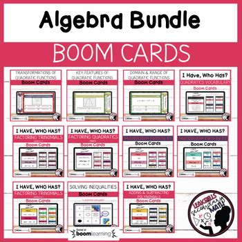 Algebra Digital Task Cards Bundle Boom Cards All Access TPT