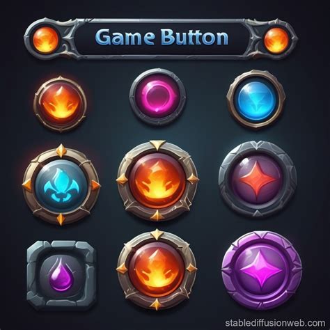 Fantasy Game Ui Button Stable Diffusion Online