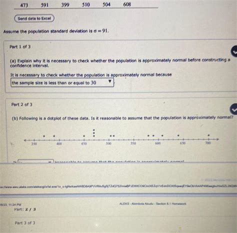 Answered 473 Send Data To Excel Part 1 Of 3 Assume The Population