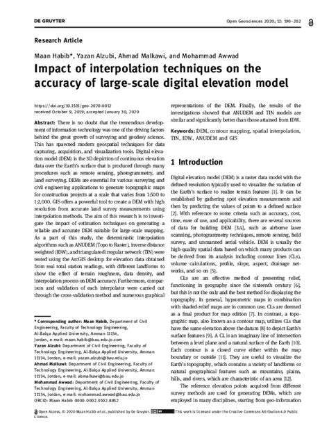 Pdf Impact Of Interpolation Techniques On The Accuracy Of Large Scale Digital Elevation Model
