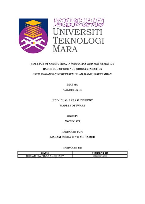 Mat491 Lab Assignment 2022495538 College Of Computing Informatics
