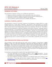 APSC Module Oral Presentation Guidelines Pdf APSC Module Oral Presentation