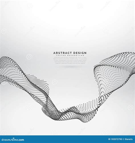 3d Particle Array Mesh Dynamic Background Stock Vector Illustration
