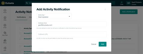 setup activity notifications webhooks callbacks outseta knowledge base