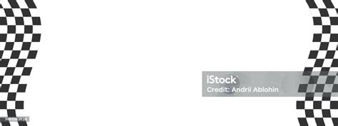 텍스트를 위한 공간이 있는 수직 경주 깃발을 흔든다 체스 게임 모토크로스 또는 랠리 스포츠카 대회 배너 뒤틀린 흑백 사각형
