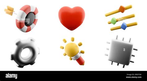 3d Rendering Line Slider Bar Dart Board And Dart Gear Pencil With