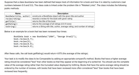 Solved Suppose That A Class BookData Has Been Defined That Chegg