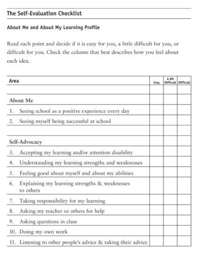 10 Self Evaluation Checklist Examples To Download