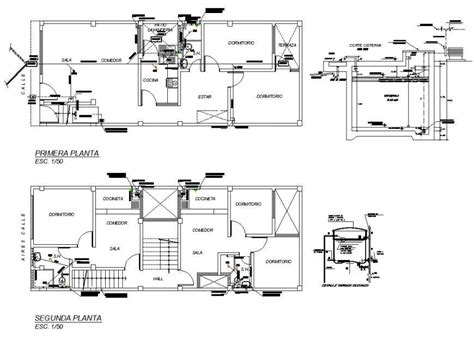 Housing Building Structure Plan 2d View Cad Constructive Block Layout