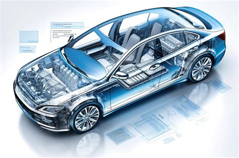 Projection Of A Modern Car 3d Graphic Visualization Shows The Analysis