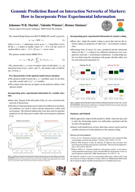 Pdf Genomic Prediction Based On Interaction Networks Of Markers How To Incorporate Prior