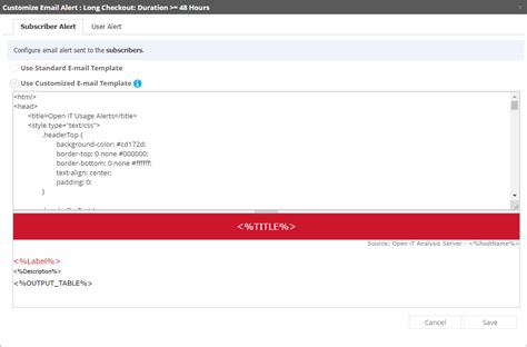 Customizing Email Alert Message Open It Online Documentation