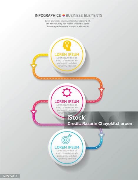 인포그래픽을 위한 벡터 요소입니다 프레젠테이션 및 차트 단계 또는 프로세스 옵션 번호 워크플로 템플릿 디자인입니다 3번 3에