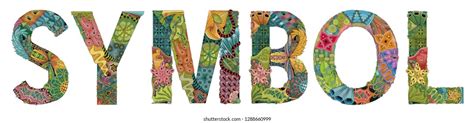 Word Symbol Vector Zentangle Object Decoration Stock Vector Royalty