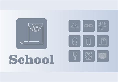 평면 디자인 교육 학교 벡터에 라인 아이콘을 설정 Eps Ai Uidownload