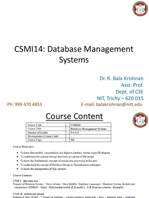 Introduction Unit I Pdf Databases Relational Database