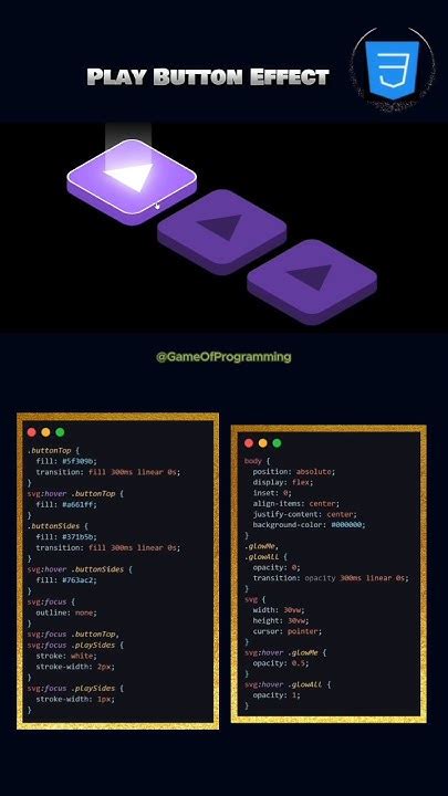 Play ️ Button Animation With Css 👾 Viral Htmlcss Music Shorts Frontend Trending Html