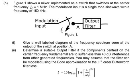 Solved B Figure 1 Shows A Mixer Implemented As A Switch That