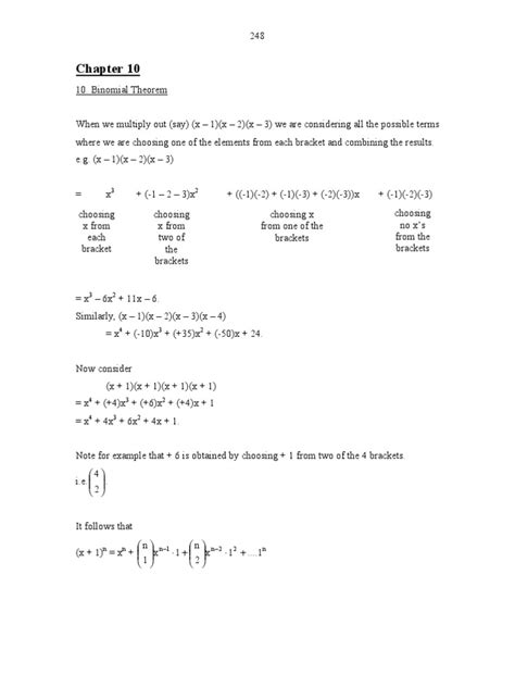 Binomial Theorem Download Free Pdf Abstract Algebra Numbers