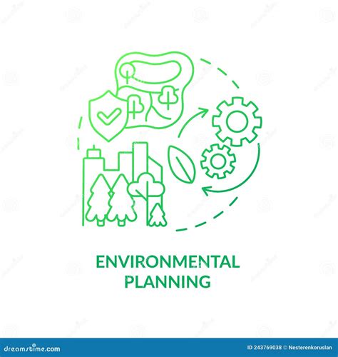 Environmental Planning Green Gradient Concept Icon Stock Vector Illustration Of Outline Town