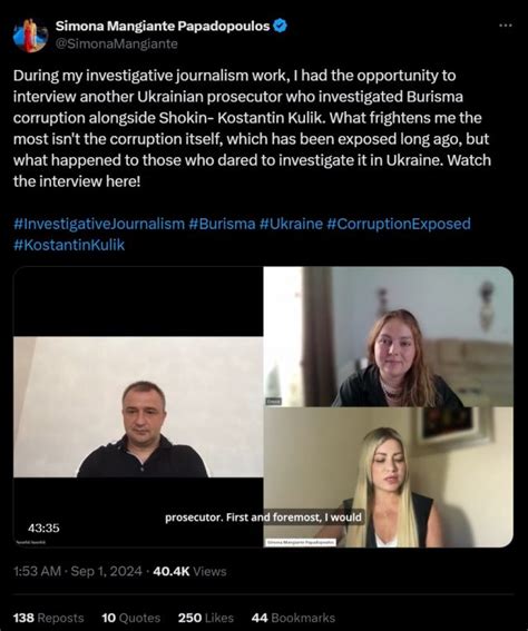 Journalist Simona Mangiante Papadopoulos Unveils Details Of Burisma Corruption Investigation