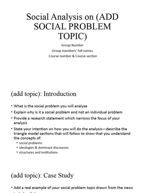 1 Social Analysis Group Project Ppt Template Pdf Discourse Institution