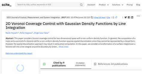 2d voronoi coverage control with gaussian density functions by line