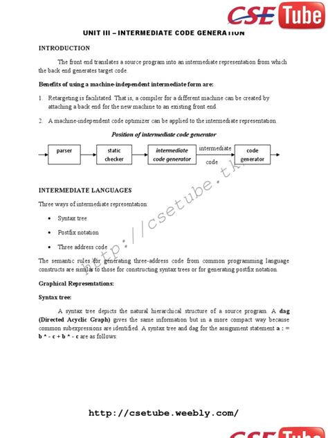 Intermediate Code Generation Pdf C Programming Language Pointer Computer Programming