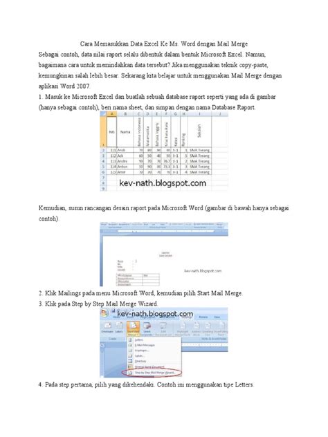 Cara Memasukkan Data Excel Ke Ms Pdf
