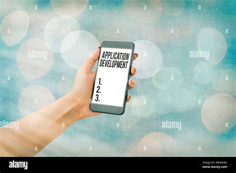 Handwriting Text Application Development Conceptual Photo Creation Of Computer Apps For Use On