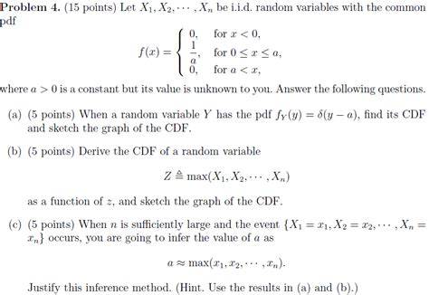 Solved Problem 4 Let X1x2 Xn Be Iid Random Variables