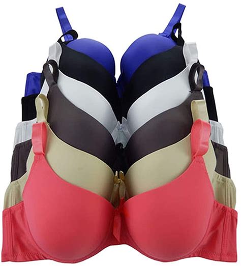 6 Pieces Plus Size Wired Full Cup Light Padded Basic Bra Dddddd