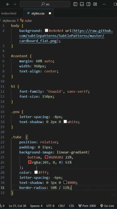 Youtube Logo In Html Css Shorts Youtubeshorts Html Css Youtube
