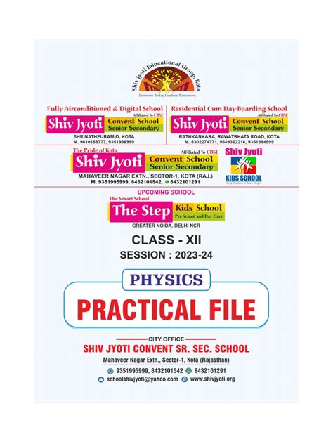 Class 12 Physcis Practical File Pdf