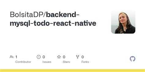 GitHub BolsitaDP Backend Mysql Todo React Native